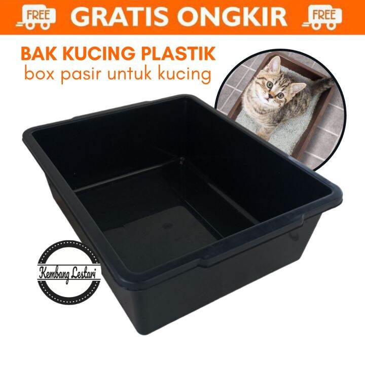 BAK PASIR KUCING CAT LITTER BOX SIZE 30X22X10 TOILET HEWAN | Lazada ...