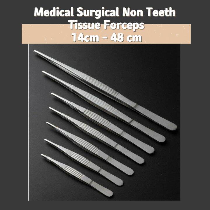 (14cm - 48cm) Stainless Steel Medical Surgical Non Teeth Tissue Forceps ...