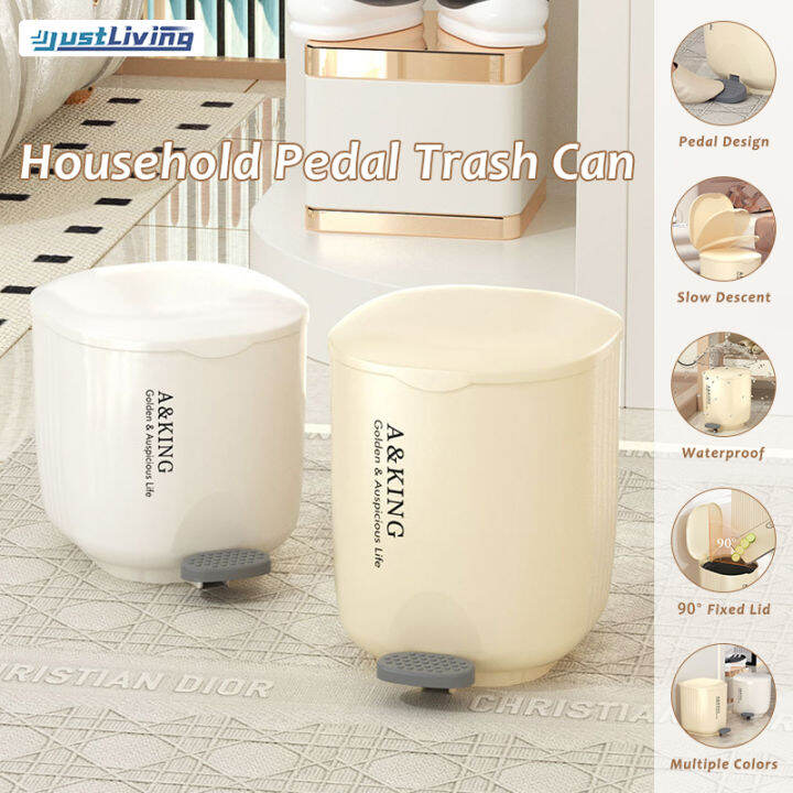 JustLiving 10L/15L Dustbin Waste Foot Pedal or Push-to Open Lid Garbage ...