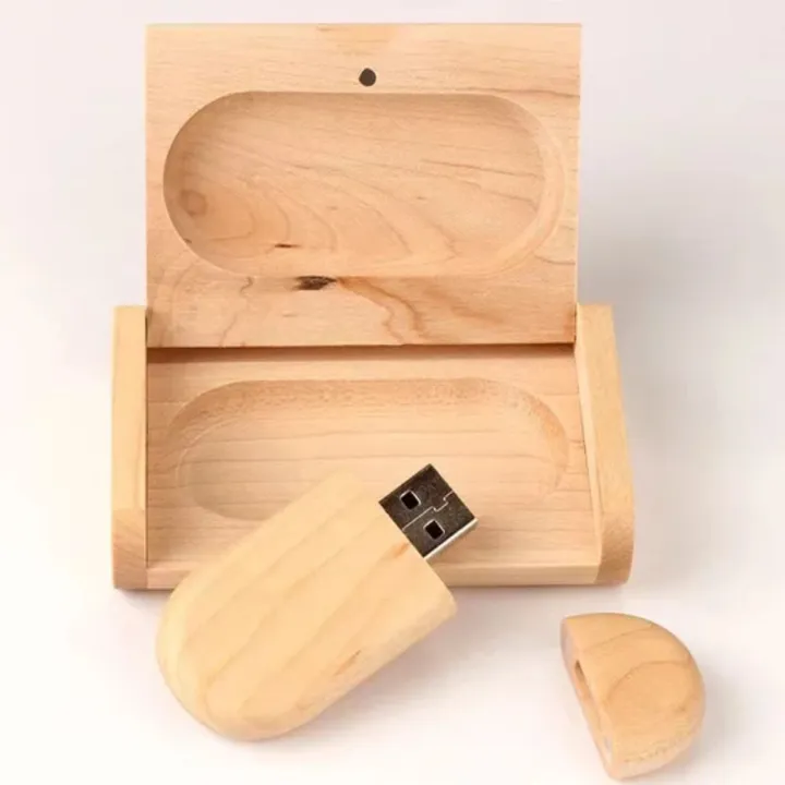 Flashdisk kayu oval tutup magnet +box realkapasitas | Lazada Indonesia