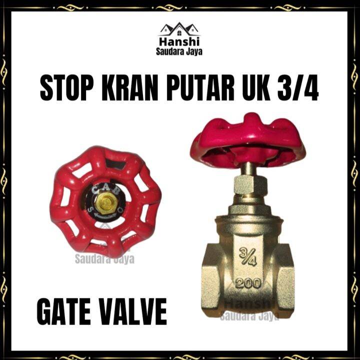 Gate Valve Kuningan 3/4 Inch - Stop Kran Putar Kuningan | Lazada Indonesia