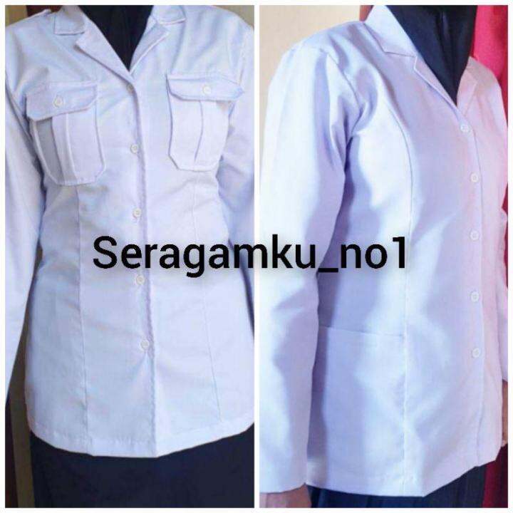 Seragam pdh putih wanita terbaru baju putih dinas wanita baju pdh wanita atasan pdh putih wanita ...