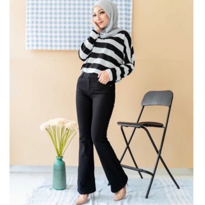 🇲🇾 seluar BOOTCUT JEANS FOR LADIES KAIN DENIM BERGETAH READY STOCK 26 ...