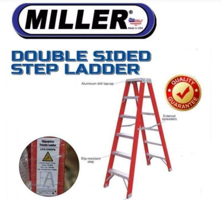 MILLER FIBERGLASS DOUBLE SIDED TYPE A LADDER | Lazada PH