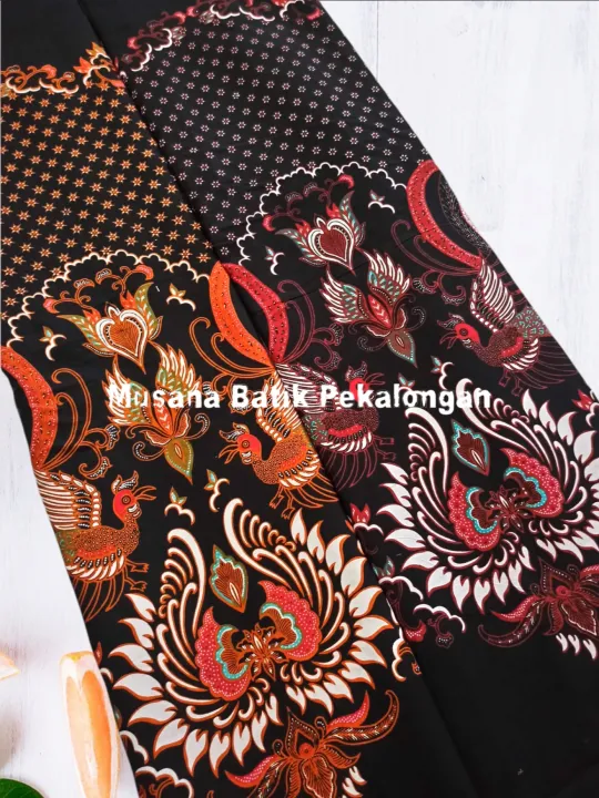 kain batik printing motif bunga teratai cendrawasih kembar ht | Lazada ...
