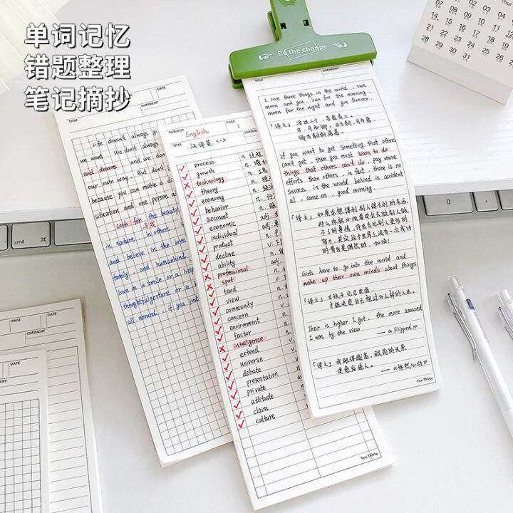 Long Note Paper Bench Tearable Non-Sticky Notepad Student Learning ...