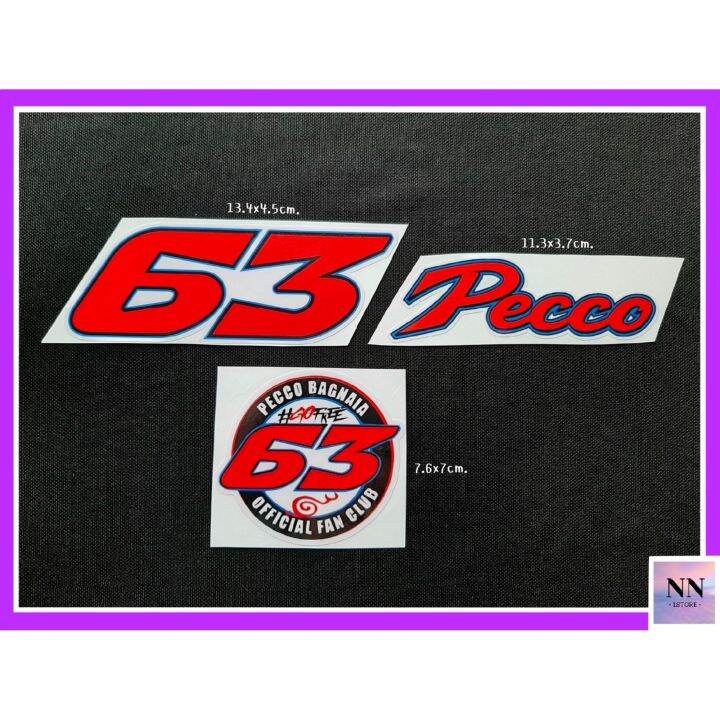 สติกเกอร์ #63 Pecco (3M) สติกเกอร์บิ๊กไบค์ สติกเกอร์มอเตอร์ไซค์ สติกเก ...