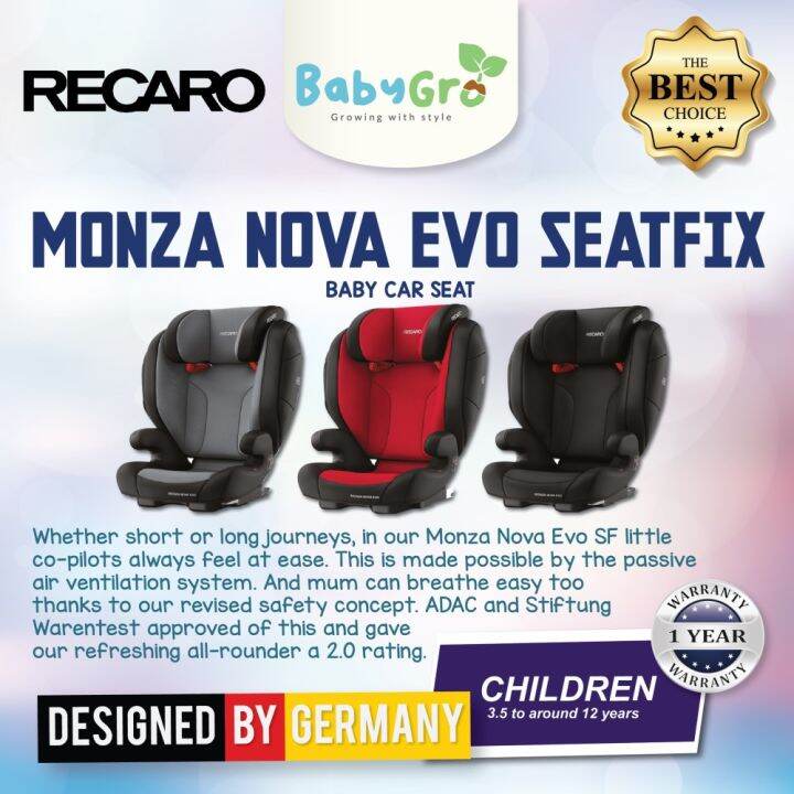 (MYCRS 2023 Campaign ) Recaro Monza Nova Evo SeatFix Car Seat Group II ...