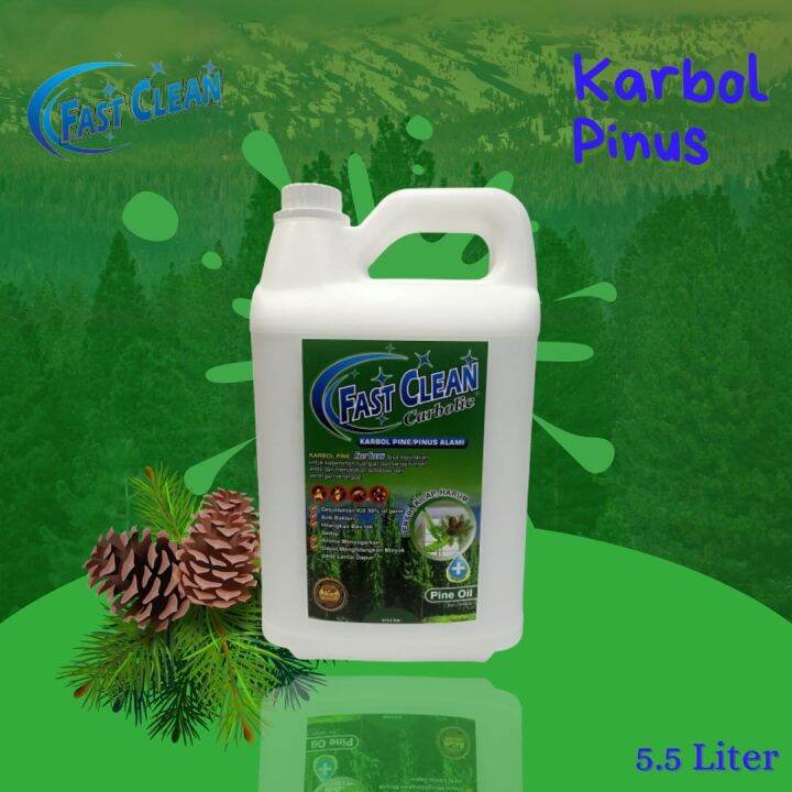 KARBOL PINUS FAST CLEAN CARBOLIC DIJAMIN WANGI DAN KENTAL 5,5 LITER ...