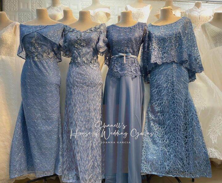 BEST SELLER CLASSY BLUE MOTHER GOWN BLUE NINANG GOWN | Lazada PH