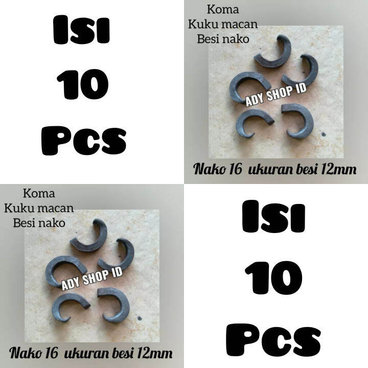isi 10 pcs koma kuku macan besi nako 16 ukuran besi virkan 12mm, Hiasan ...
