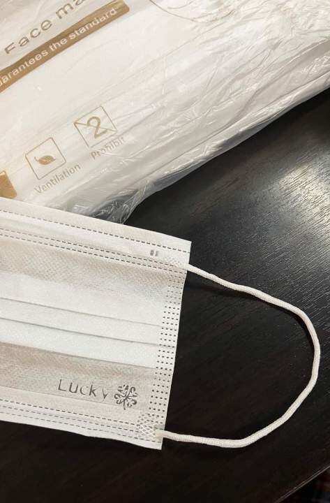 WHITE LUCKY MASK 3 ply 50 pcs | Lazada PH