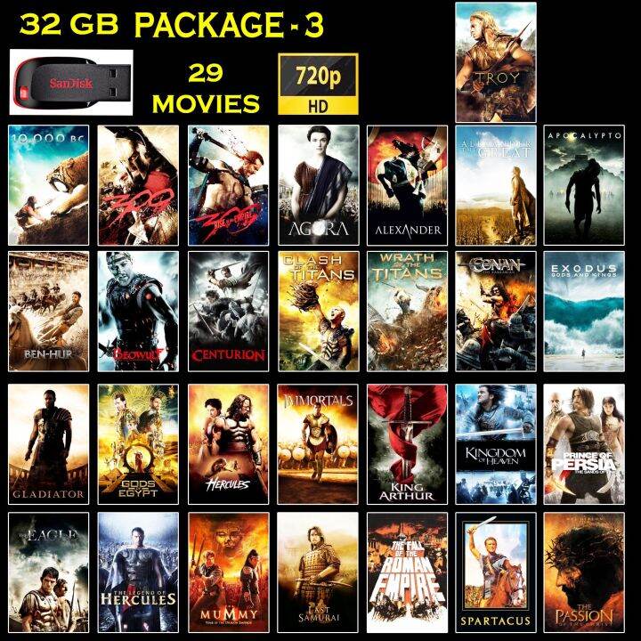 Usb Flashdrive With Ancient War Movies HD 32GB | Lazada PH