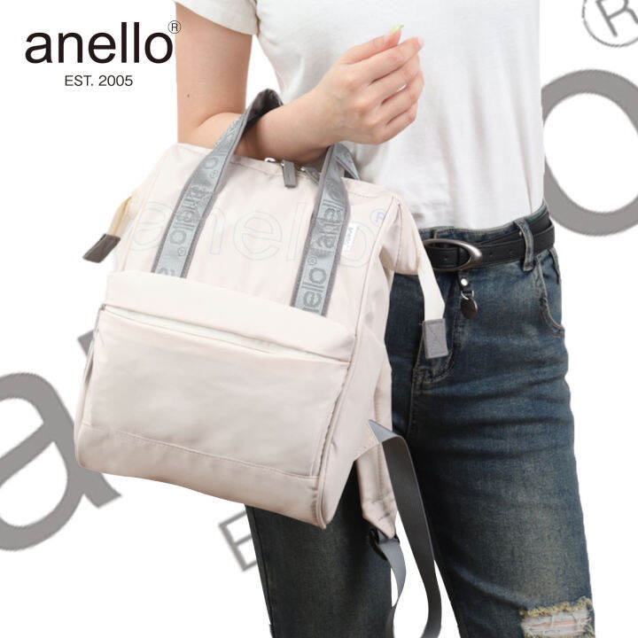 กระเป๋าเป้แฟชั่น anello พร้อมส่ง ลายสกรีนบนผ้าเเละสาย แบบใหม่ ช่องเยอะ ...