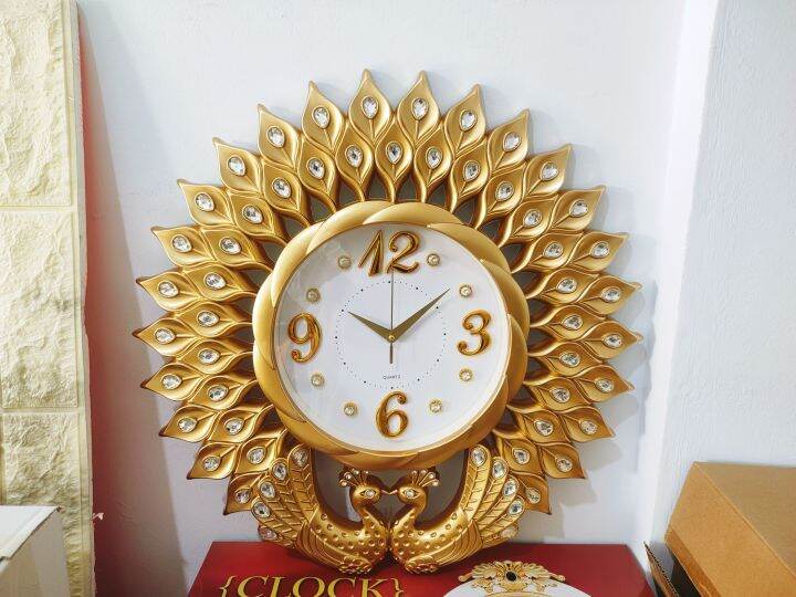 jam dinding merak jumbo gold | Lazada Indonesia