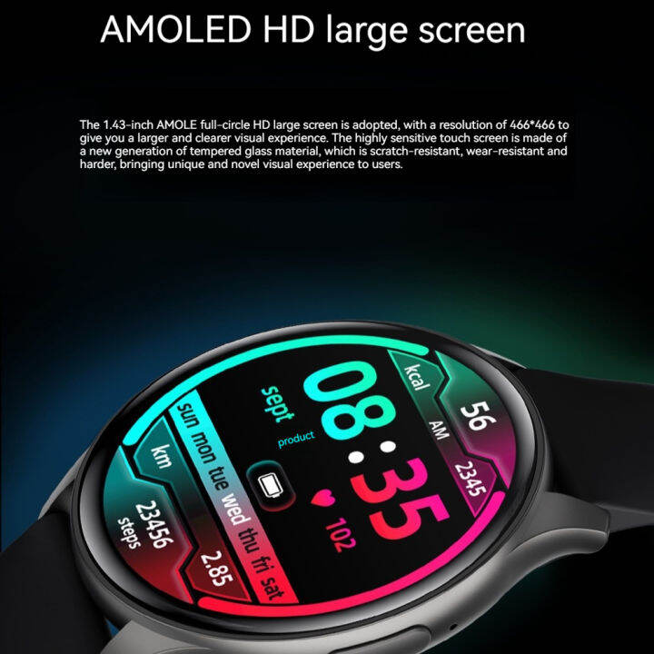 ZW60 smartwatch AMOLED round screen Bluetooth call scientific sleep ...