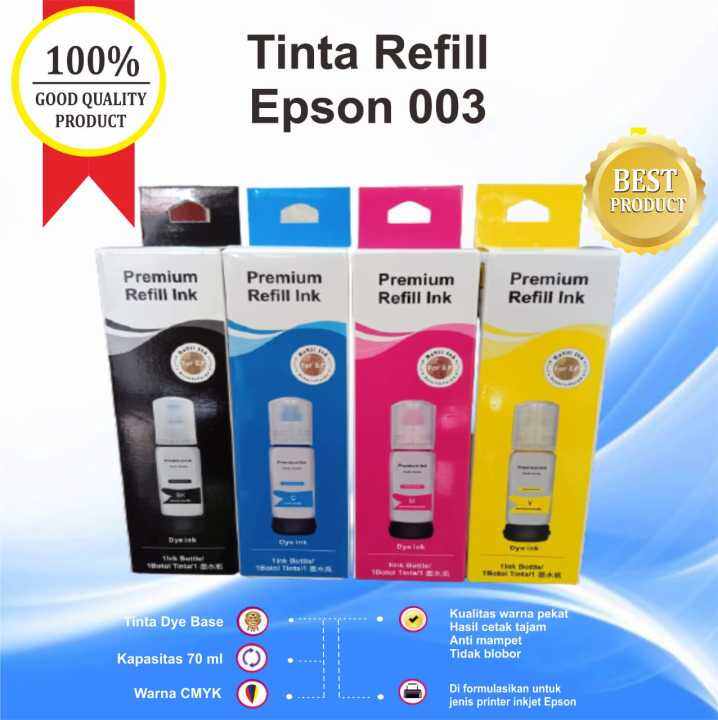 Tinta Premium Ink 003 Refill Printer Epson L1110 L3110 L3150 | Lazada ...