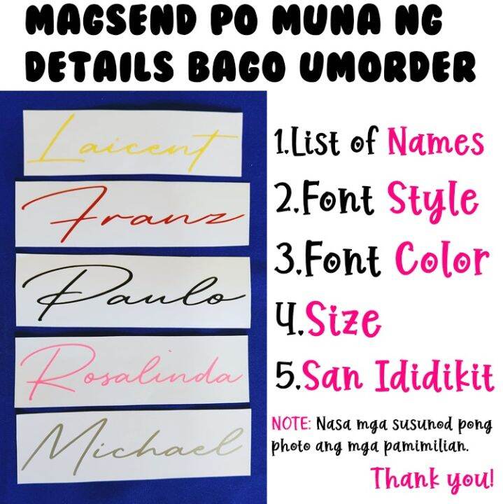 Personalized Sticker Names Waterproof | Lazada PH