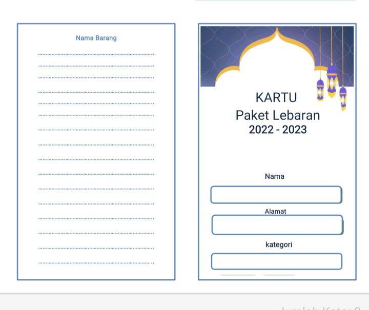 KARTU PAKET LEBARAN ISI 20 COSTUM | Lazada Indonesia
