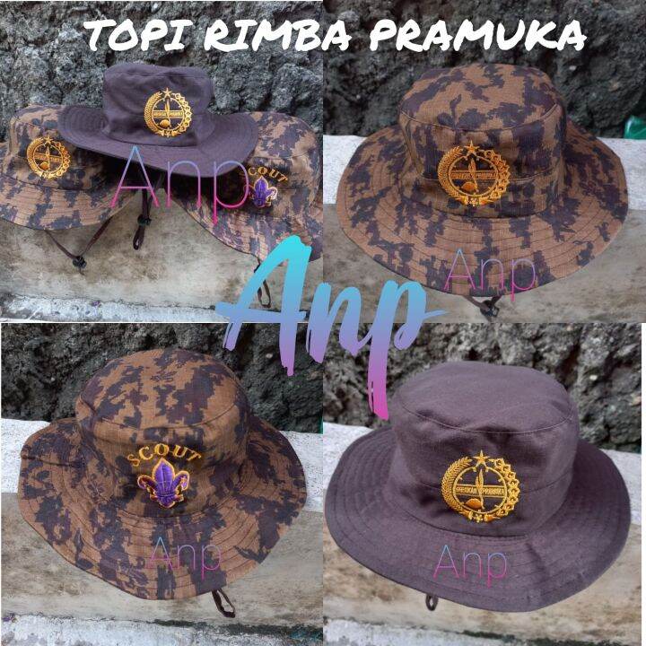Topi rimba pramuka loreng dan polos | Lazada Indonesia