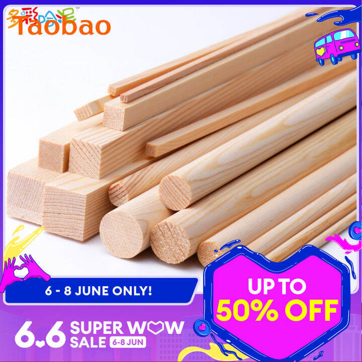 round Wooden Stick Log Sticks Solid Wood Stick Pine Rod round Wood Bar ...
