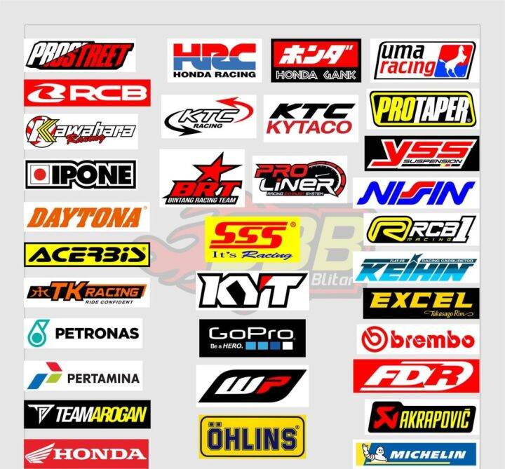 stiker racing kotak isi 50 lembar sticker racing stiker sponsor stiker ...