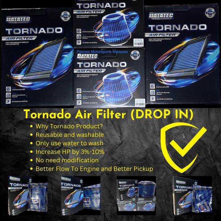 Datatec Tornado Air Filter Drop In Toyota Hilux Dmax Navara Triton | Lazada