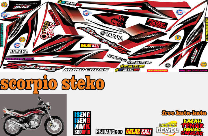 stiker striping scorpio steko batik | Lazada Indonesia