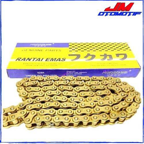 RANTAI KUNING MOTOR EMAS / RANTAI GOLD FUKUKAWA 428H 128L / 130L / 136L ...