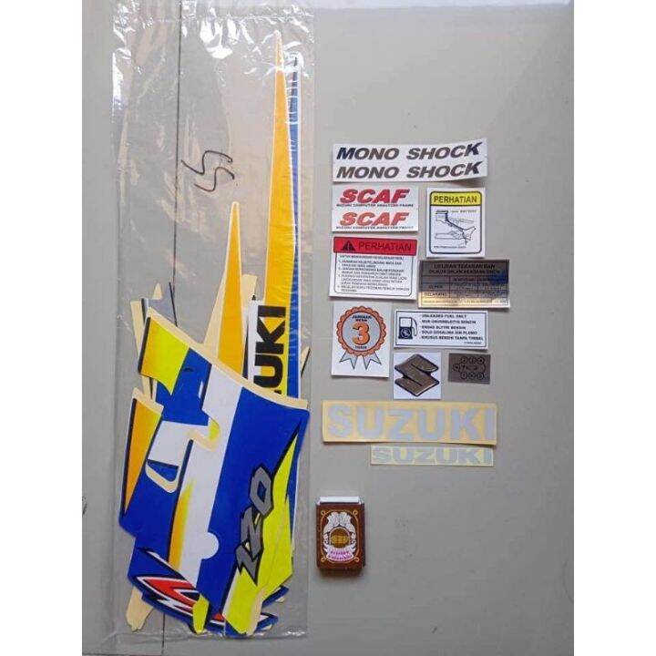 Striping Sticker satria hiu Malaysia 2004 kuning biru | Lazada Indonesia