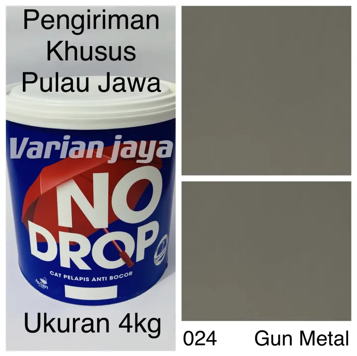 Cat Tembok No drop 4Kg Nodrop Anti Bocor Warna Gun Metal 024 Abu abu | Lazada Indonesia