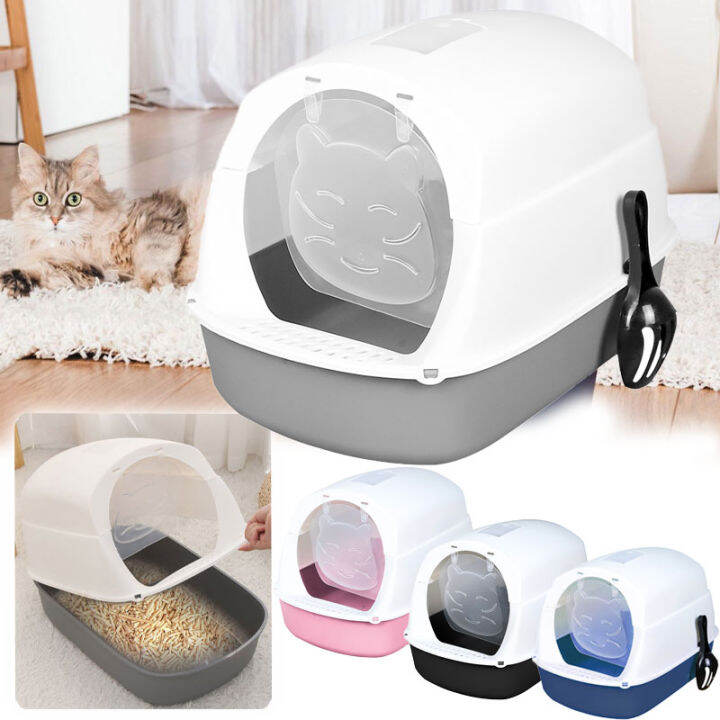 Fully Enclosed Cat Litter Box with Cover Detachable Kitten Toilet Box ...