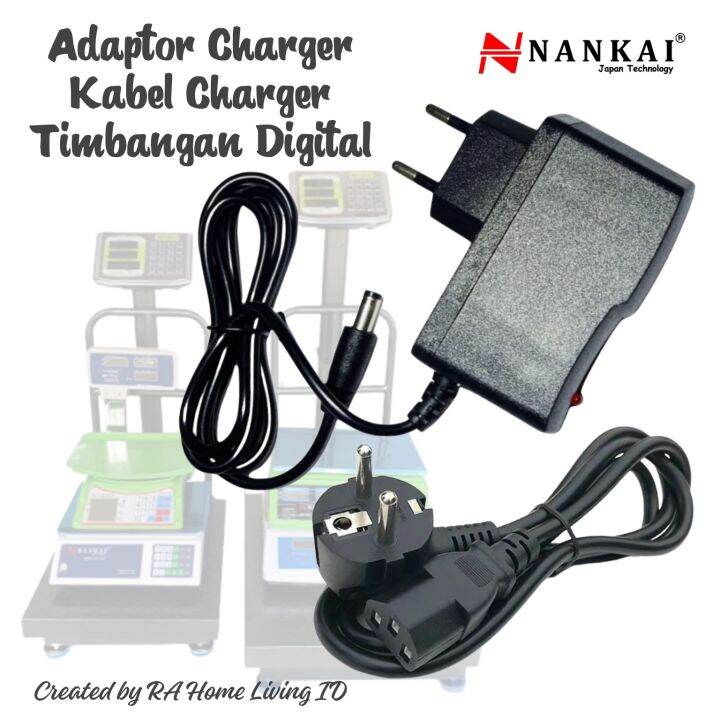 ADAPTOR CHARGER TIMBANGAN DIGITAL 6V 1A 6 VOLT 1 AMPERE || KABEL CHARGER TIMBANGAN DIGITAL 3 PIN ...