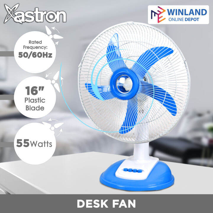 ASTRON by Winland 5 Blade Falcon 16" Desk Floor Ground Fan | Electric ...