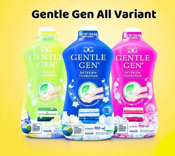 Gentle gen deterjen cair 700 ml botol / gentle gen renceng 16 sachet ...