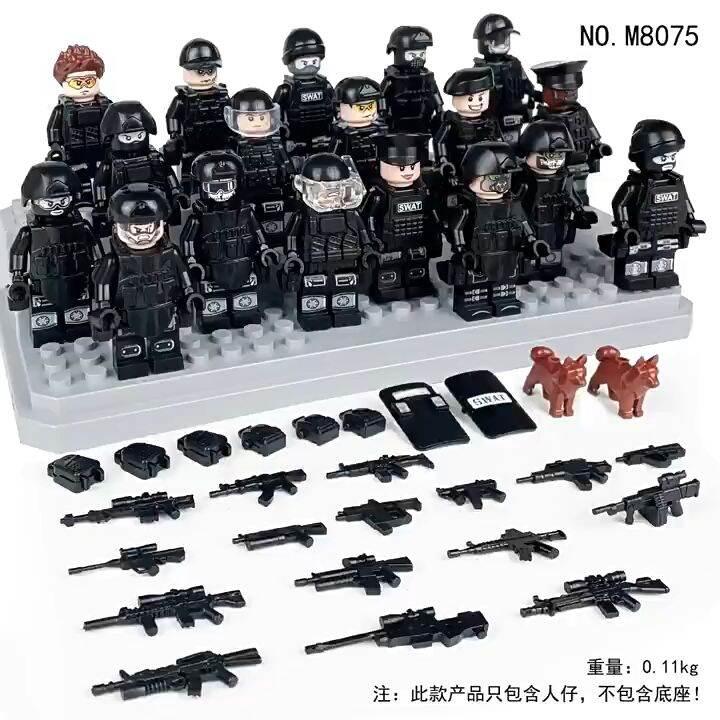 12pcs Swat Minifigure Building Block Police Breakout Rescue Soldier Jee ...