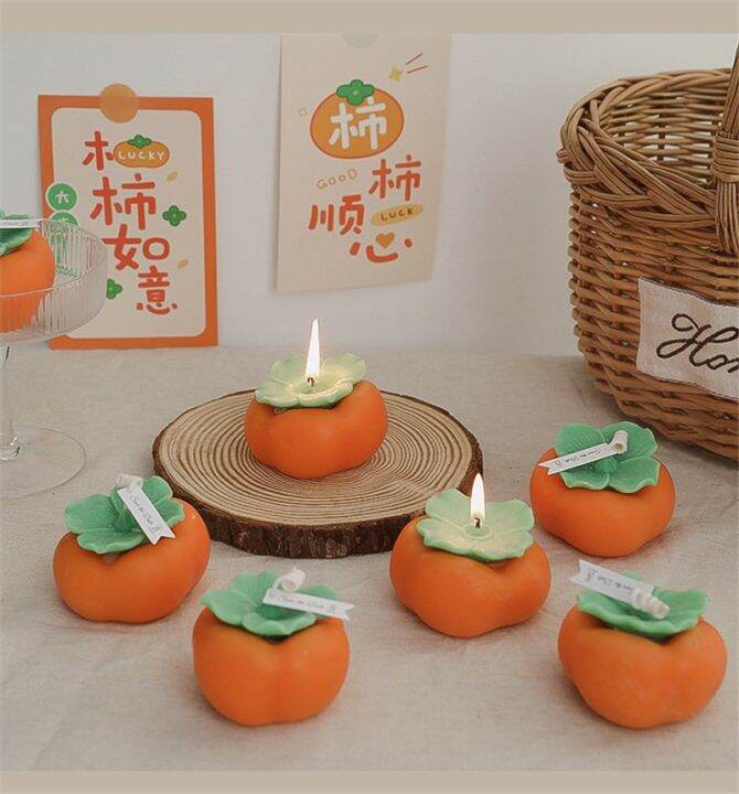 CNY Persimmon Scented Candle ｜ 新年春节柿子香薰蜡烛伴手礼 | Lazada