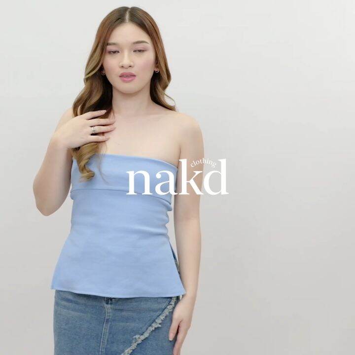 NAKD FASHION CERISE CLASSIC SEXY KNITS OFF SHOULDER TUBE SLIT SUMMER CASUAL BASIC TOP FOR WOMEN ...