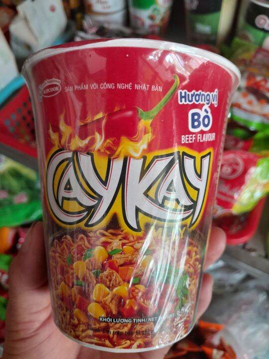 Com bô 10 mỳ ly caykay hương vi bò ăn ngon tuyệt.Mỳ ly dùng rất tiên lợi ở mọi lúc mọi nơi đảm ...