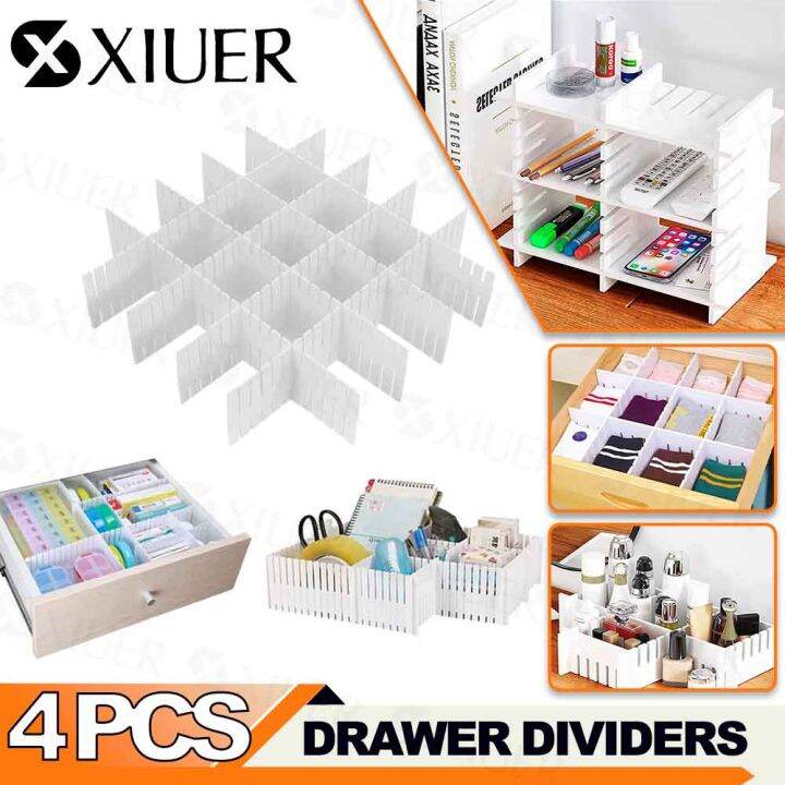 4Pcs Drawer Divider Set Adjustable Drawer Divider Organizer Storage ...