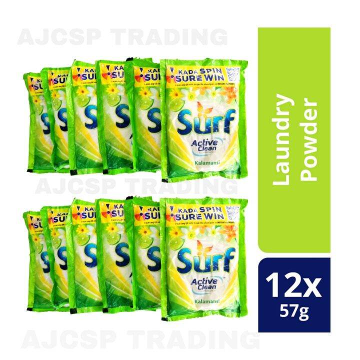 12 Pcs Surf Powder Detergent Kalamansi 57g | Lazada PH
