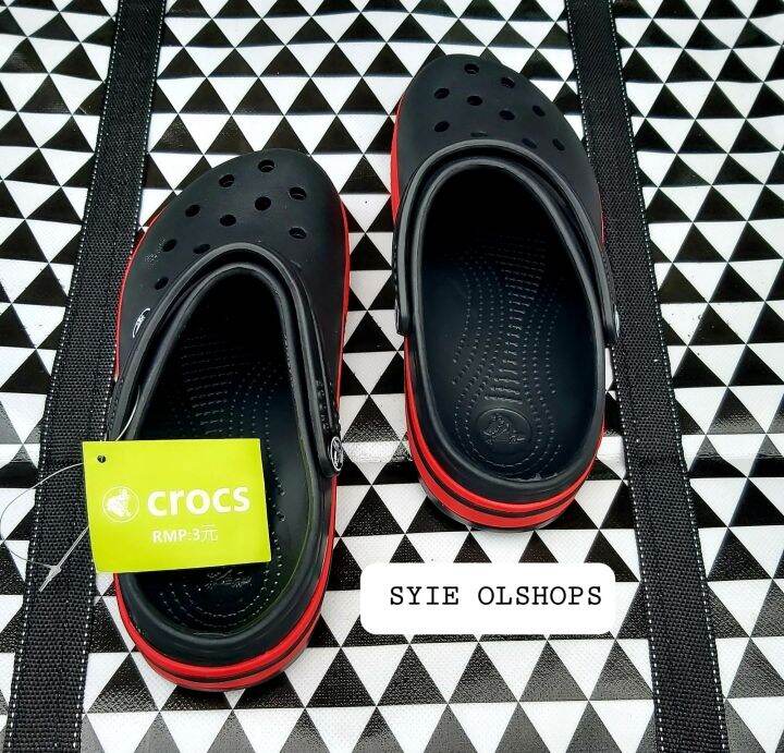 Crocs literide clog waterproof Black/red | Lazada PH