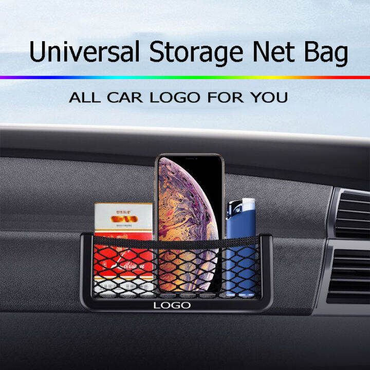 Vehicle-mounted Net pocket Rack Storage Box Storage Bag Mesh Paste ...