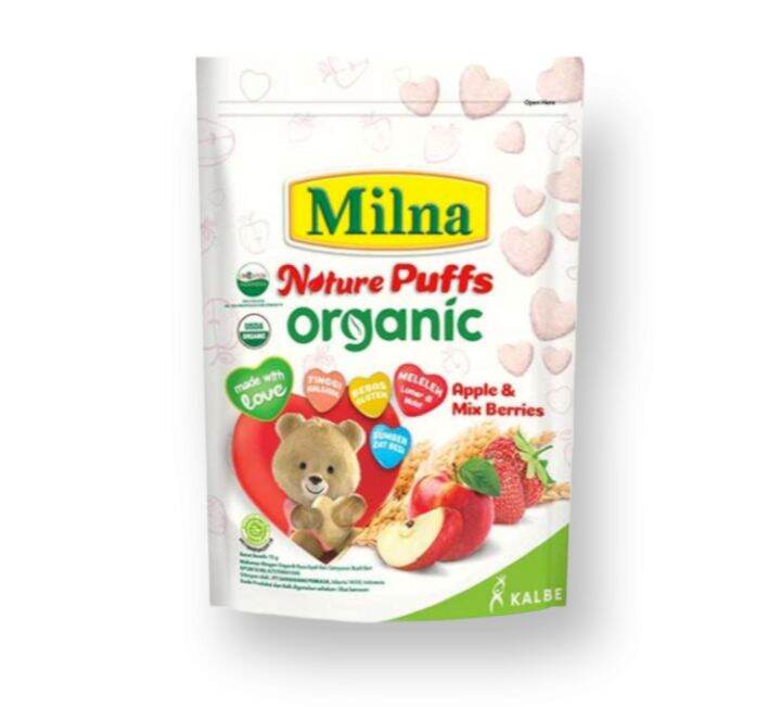Milna Nature Puffs Organic Apple & Mix Berries 15 g | Lazada Indonesia