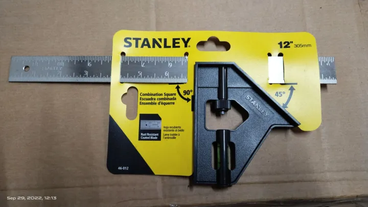 STANLEY TOOLS STANLEY COMBINATION TRY SQUARE #46-012 12" METRIC PVC ...