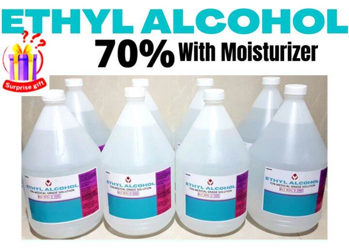 70% ETHYL ALCOHOL SOLUTION WITH MOISTURIZER DISINFECTANT 1GALLON / 500ML with freebies | Lazada PH
