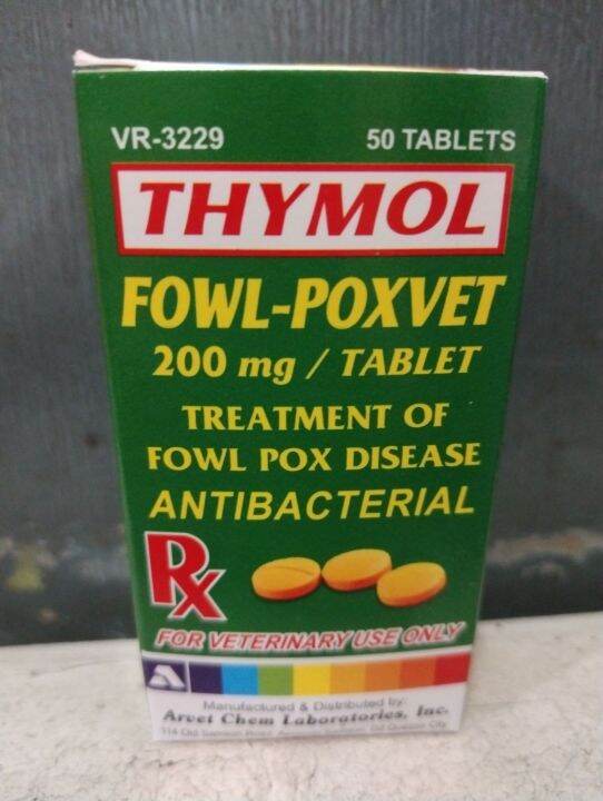 THYMOL FOWL-POXVET 200mg/TABLET TREATMENT of fowl pox Disease ...