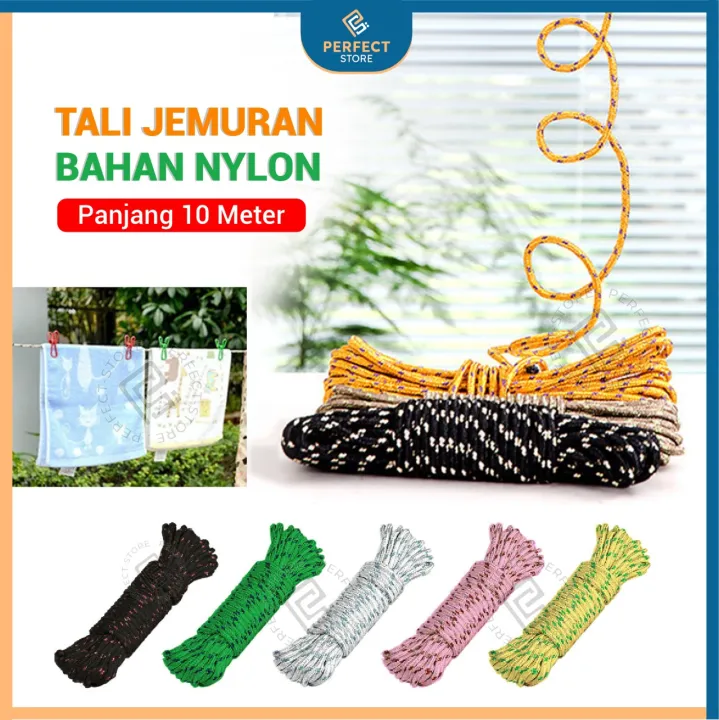 Tali Tambang 10 Meter Nilon Ikat Jemuran Serbaguna Tidak Licin Kuat ...