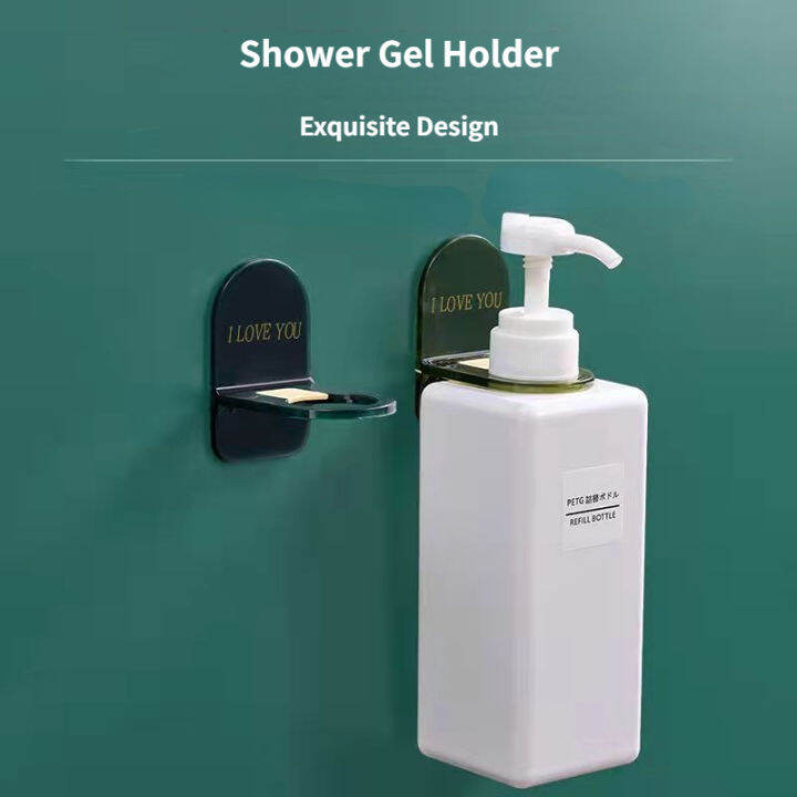 Wall Mounted Self-Adhesive Shampoo Bottle Shelf Liquid Soap Shower Gel ...