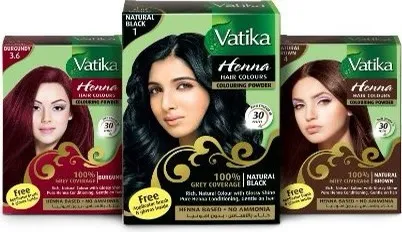 Vatika Henna Hair Color 4 Natural Brown, dark brown, burgundy 60g ...